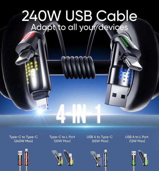 [GOLD] UniCore 240W 4-in-1 Fast Charging Cable – One Cable for Every D ...